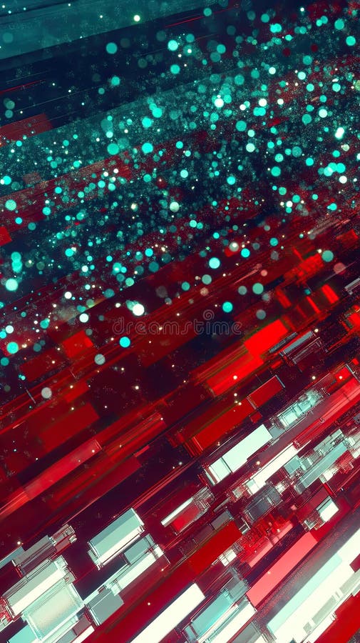 Glitchy Digital Landscape Showcasing Vibrant Horizontal Technology ...