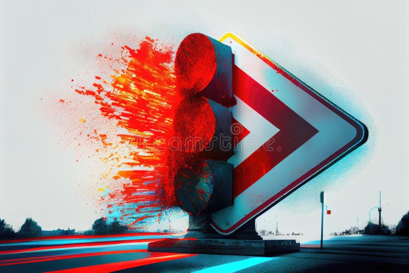 A Glitchy Digital Stop Sign, with a Distorted Stock Illustration ...