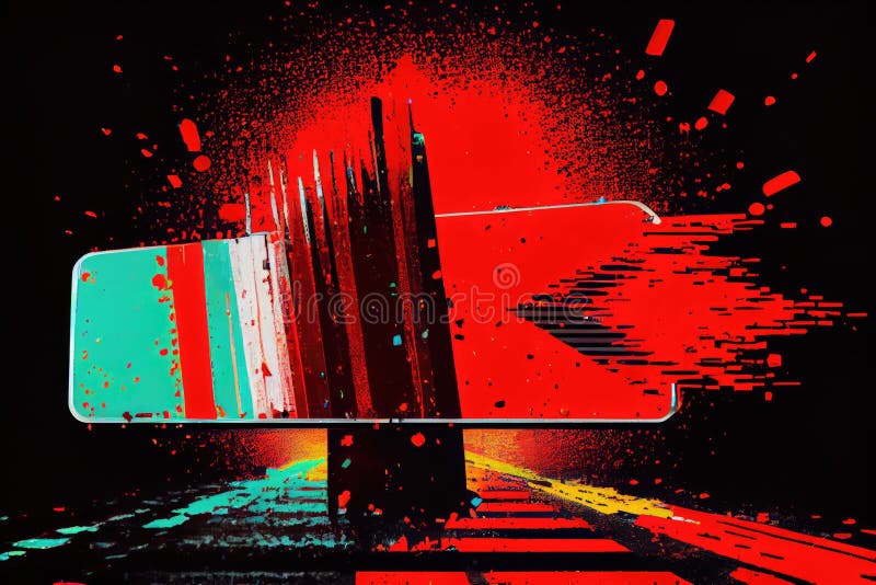 A Glitchy Digital Version of a Stop Sign, with Its Stock Image - Image ...