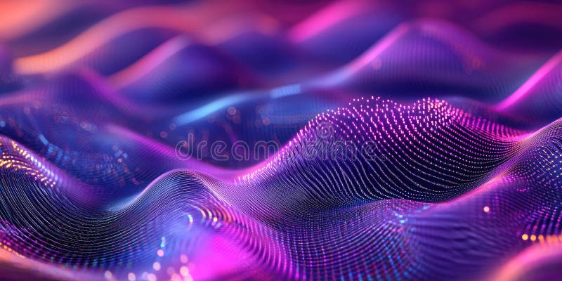 Glitchy Digital Waves with Futuristic Aesthetics Creating a High-Tech ...