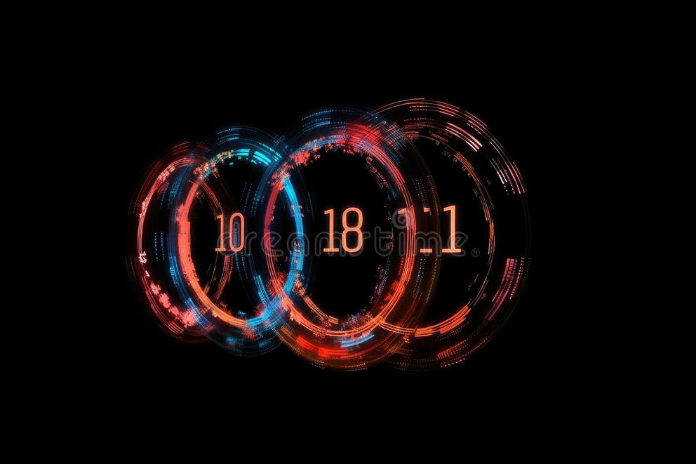 Glitchy Loop of Numbers, Countdown To Zero Stock Illustration ...