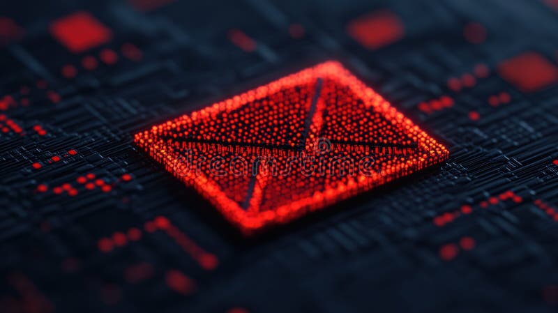 Glitchy Message Notification Symbolizing Digital Deception Stock Photo ...