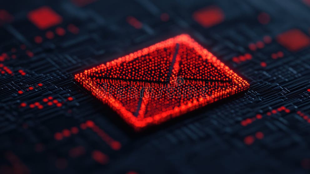 Glitchy Message Notification Symbolizing Digital Deception Stock Photo ...