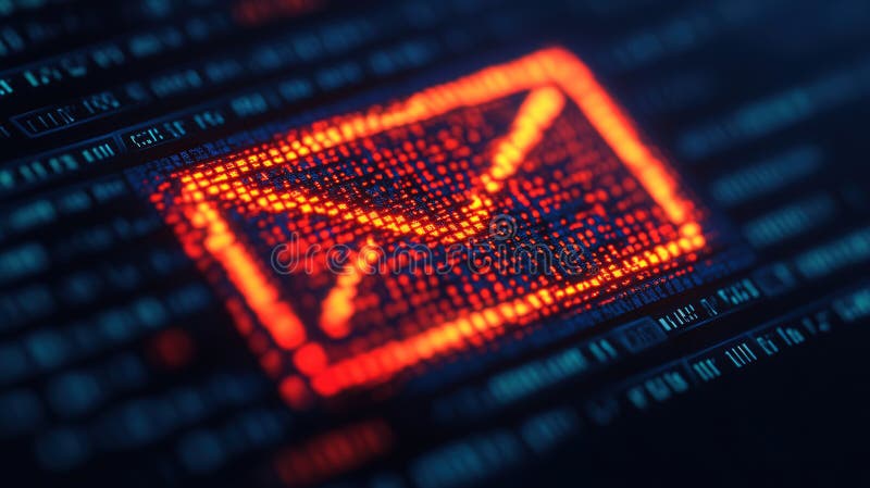 Glitchy Message Notification Symbolizing Digital Deception Stock Photo ...