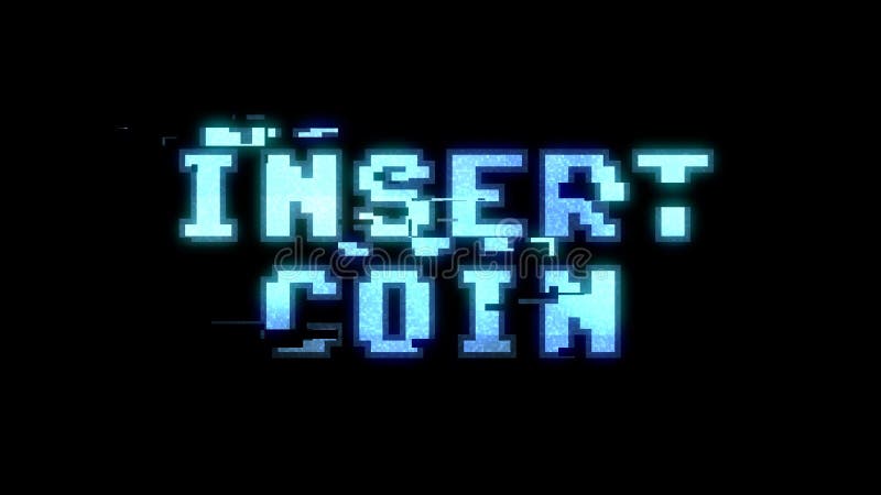 8 bit glitch insert coin stock illustration. Illustration of digital ...