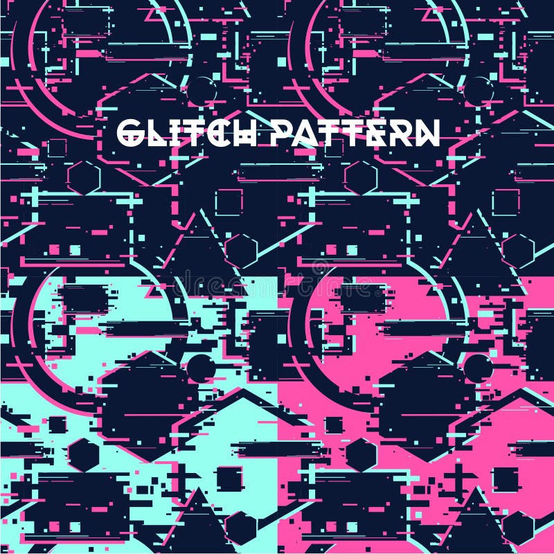Glitchy Seamless Pattern. Abstract Texture with Glitch Effect. Surface ...