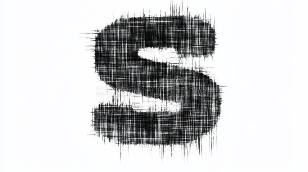 Glitchy, Serious Hacker Font Letter S Presented in a Thin, Distorted ...