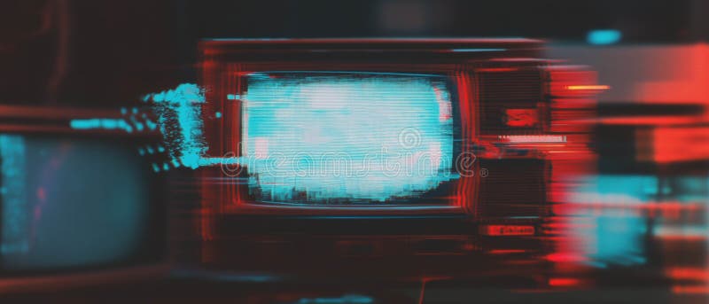 Glitchy VHS Distortion Showcasing Retro Technology in a Digital Realm ...