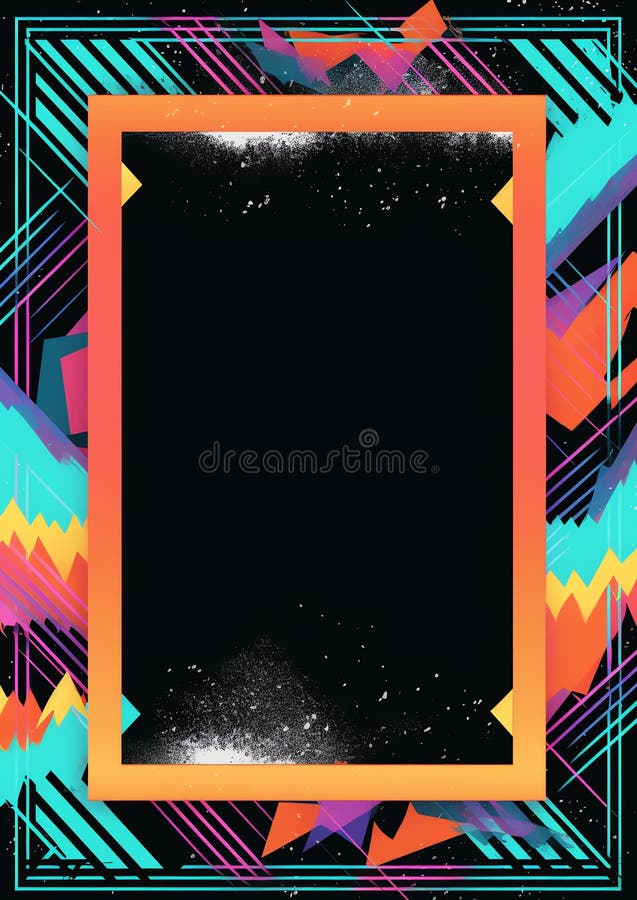 Glitchy VHS Tape Border Frame 80s Retro Nostalgic Stock Illustration ...