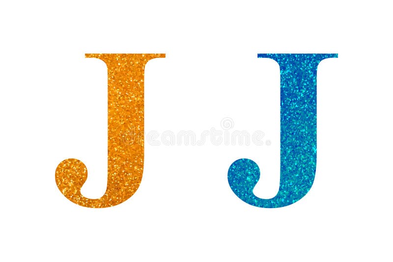Glitter Alphabet J, Glitter Letter, Gold and Blue Glitter Alphabet ...