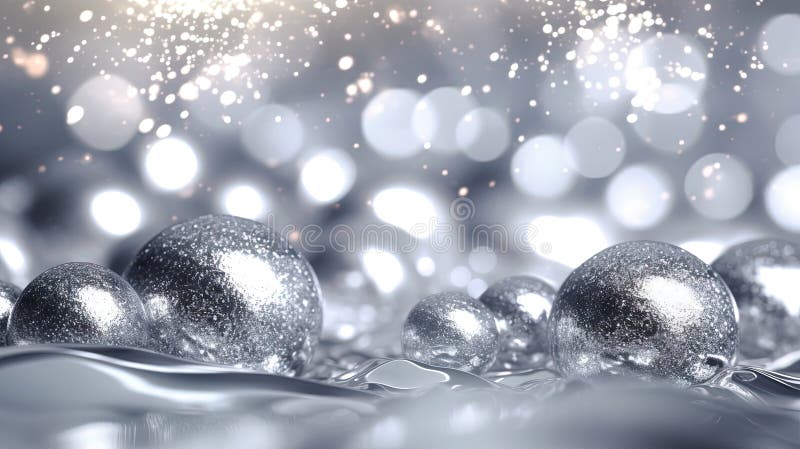 Glitter Background with Silver Sparkles and Christmas Theme for Winter ...