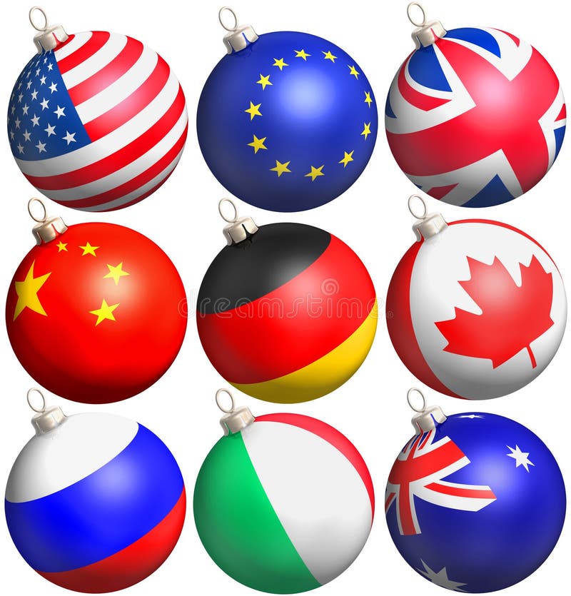 Christmas Balls with USA Flag Stock Illustration - Illustration of ...
