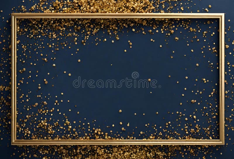Glitter Banner Design with Golden Frame Generative AI. Stock ...