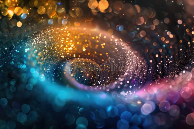 Glitter Colorful Magic Swirl on Black Background. Generative AI Stock ...