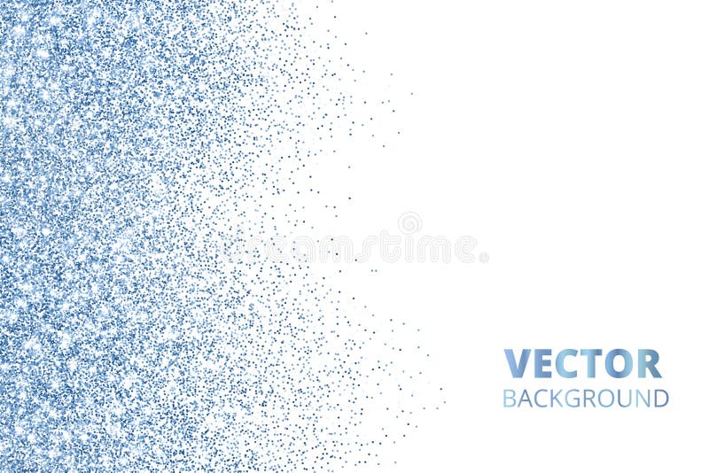Glitter Confetti Falling from the Side. Blue Vector Dust, Explosion ...
