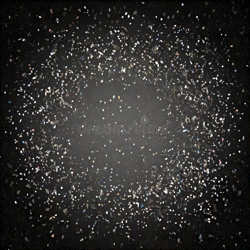 Glitter Confetti Silver Dust, Explosion on Black Background Stock ...