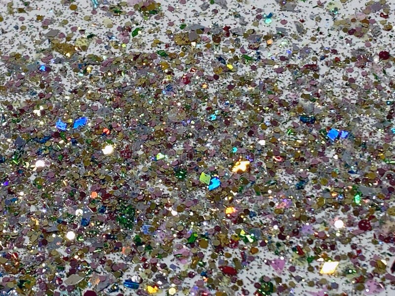 Glitter in a Container, a Scattering of Multi-colored Shimmering ...