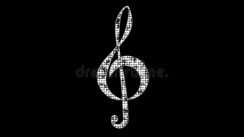 Diamond Treble Clef Loop with Alpha Channel. Stock Video - Video of ...
