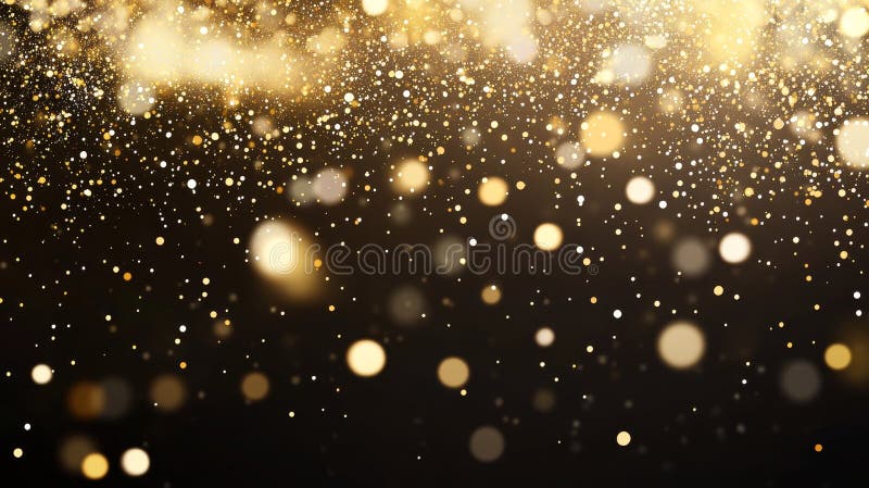 Glitter Falling Golden Particles. Golden Confetti Falling with Magic ...
