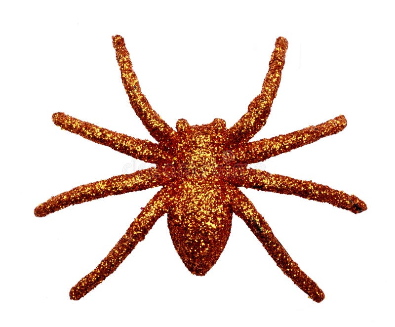 Glitter Gold Spider Halloween Decoration Isolated Stock Illustration ...