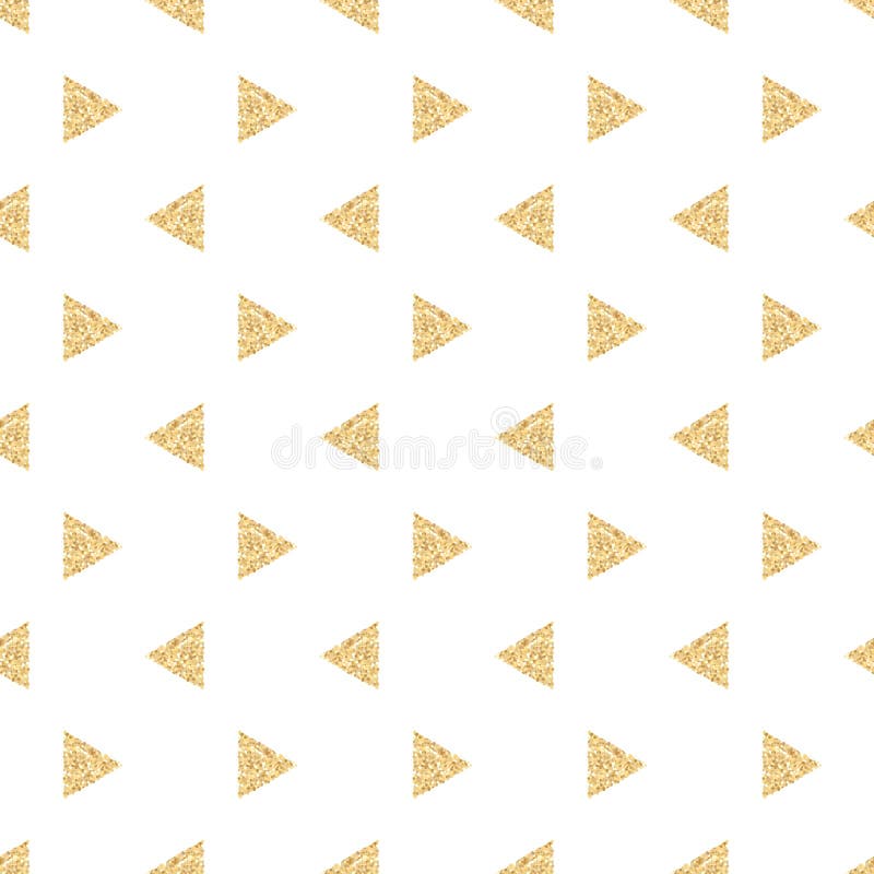Glitter Gold Triangles Seamless Pattern Isolated on White Background ...