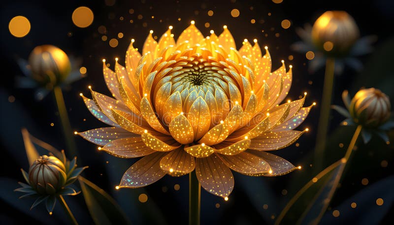 Glitter Golden Allium Flower Stock Illustrations – 11 Glitter Golden ...