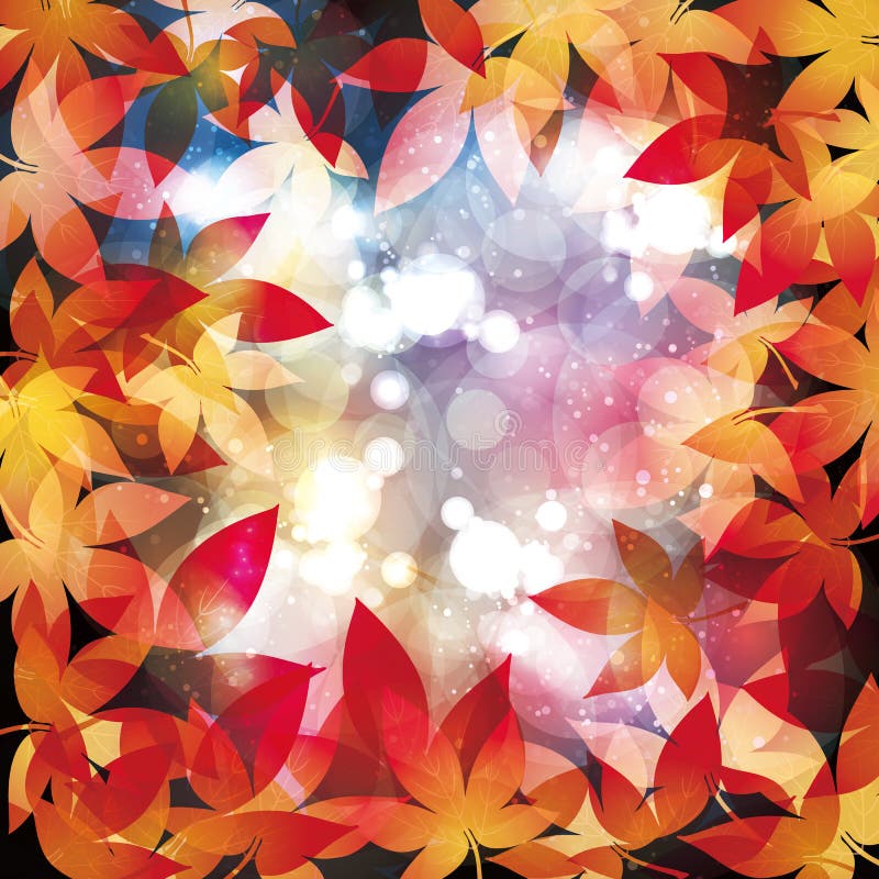 Glitter Gradient Background with Maple Leaves Stock Vector ...