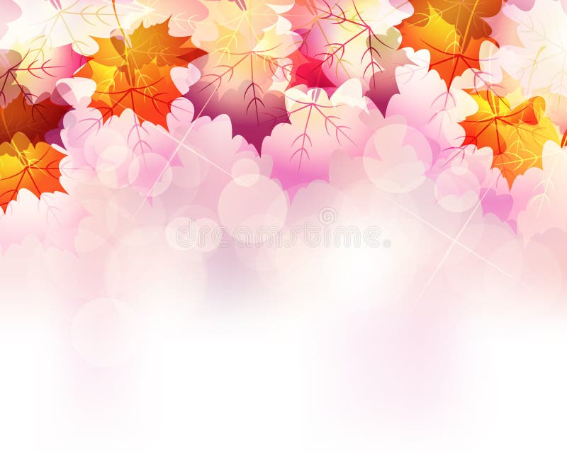 Glitter Gradient Background with Maple Leaves Stock Vector ...