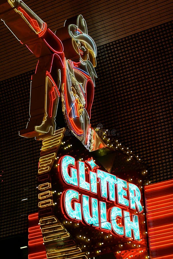 Glitter Gulch editorial photography. Image of gulch, city - 22483622