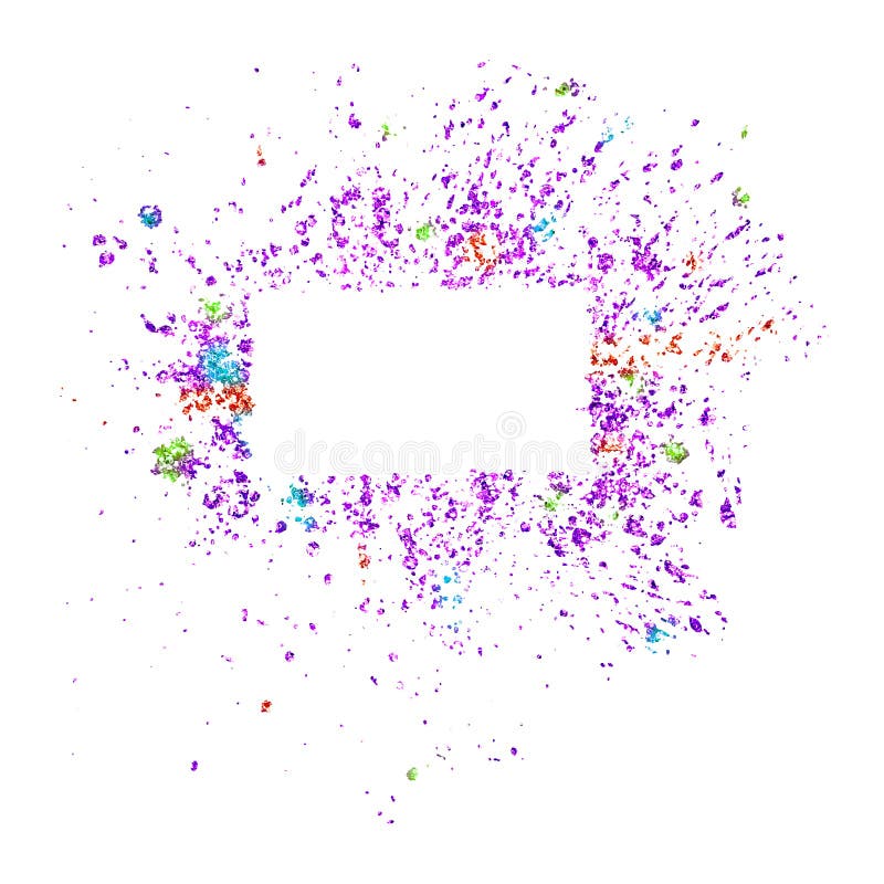 Glitter Hand Drawn Artistic Splashes Rectangle Frame Sparkling Object ...