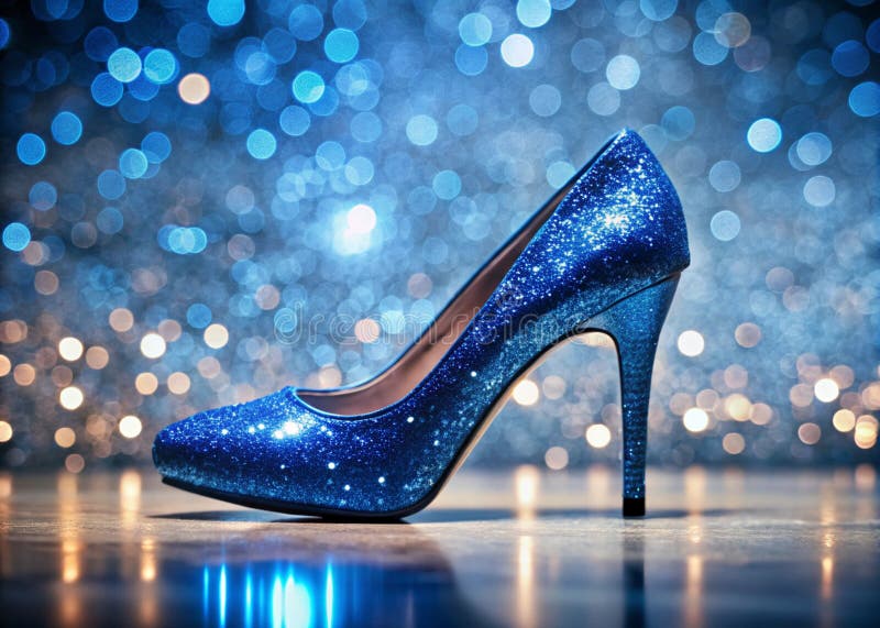Glitter High Heeled Shoe with Sparkling Bokeh Lights Generative Ai ...