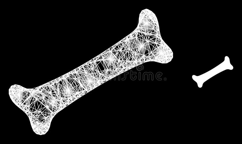 Glitter Intersected Mesh Bone with Lightspots Stock Vector ...