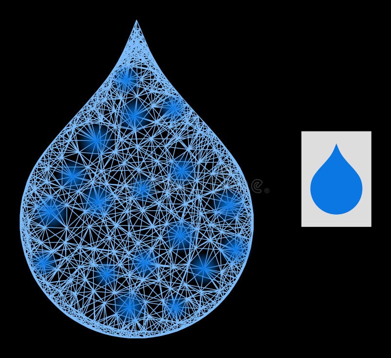 Glitter Intersected Mesh Water Drop with Light Spots Stock Vector ...