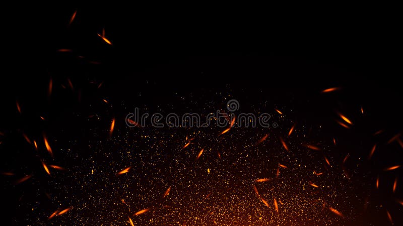 Fire Particles Isolated on Black Background Overlay. Put it Over Your ...