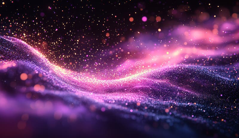 Glitter Lights Background Featuring Abstract Purple Dark Fire Particle ...