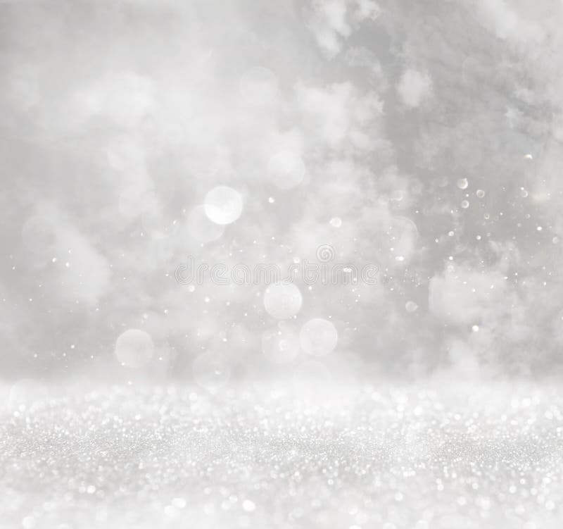 Glitter Lights Background. Silver, Light Blue and White Stock Image ...