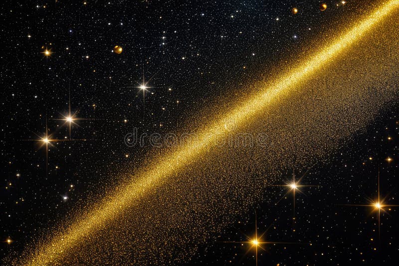 Glitter Lights Grunge Background, Gold Dust Trail. Generative Ai Stock ...
