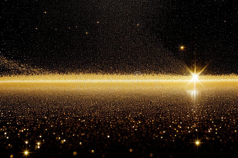 Glitter Lights Grunge Background, Gold Dust Trail. Generative Ai Stock ...