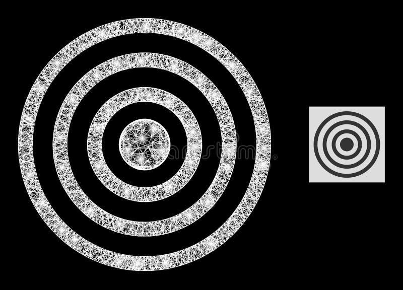 Glossy Intersected Mesh Concentric Circles Icon with Light Spots Stock ...