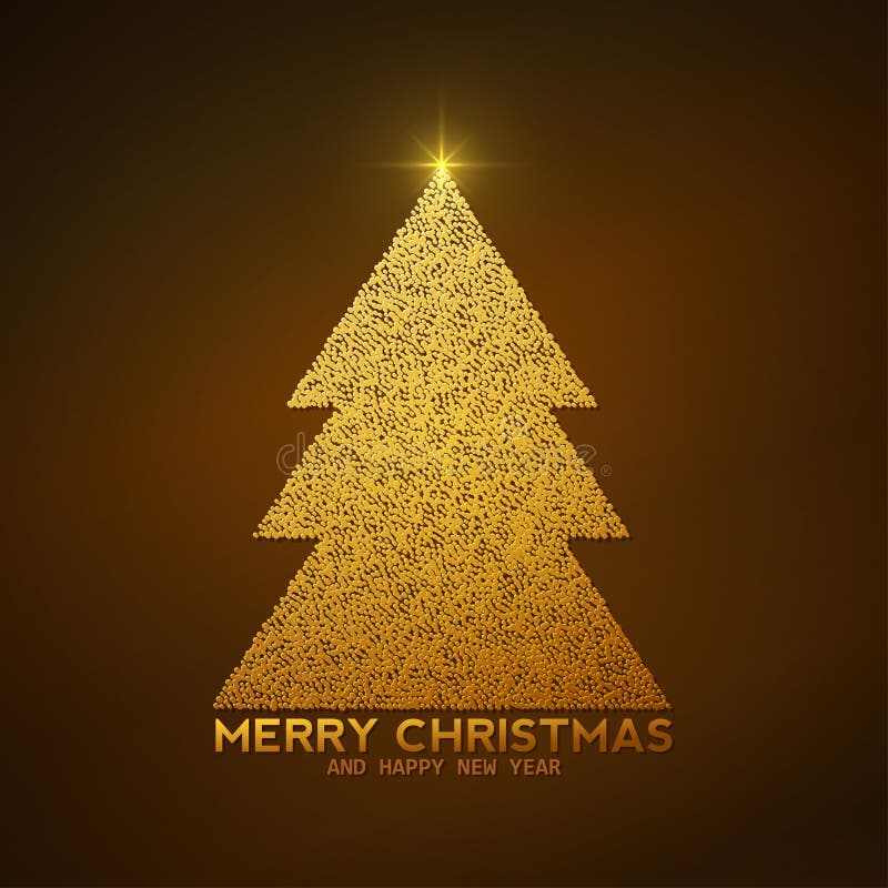 Glitter New Year Tree, Template for New Year Design Stock Illustration ...