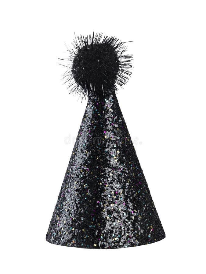 Glitter Party Hat on White Background Stock Photo - Image of fashion ...