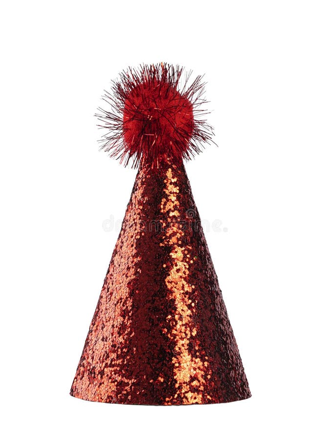 Glitter Party Hat on White Background Stock Image - Image of fashion ...