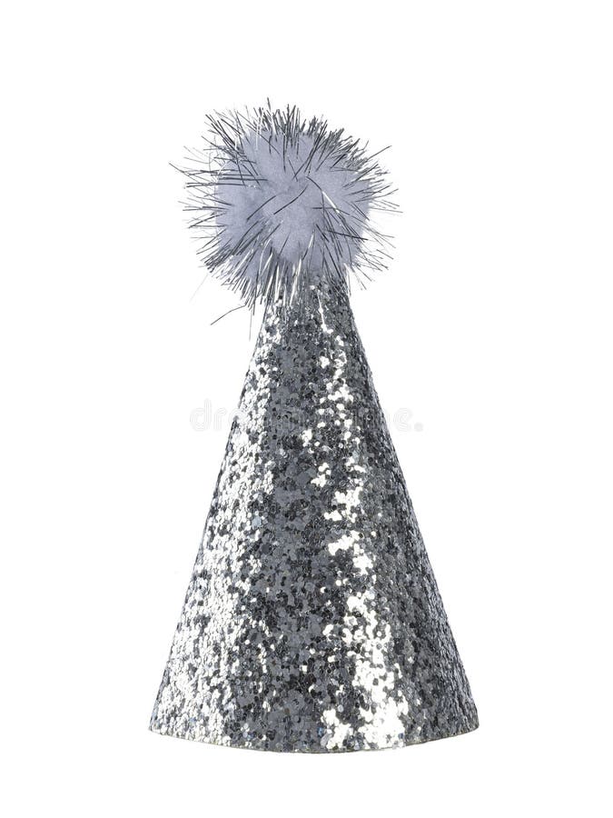 Glitter Party Hat on White Background Stock Photo - Image of fashion ...