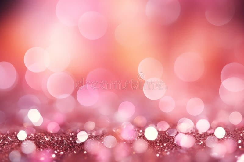 Glitter Pink Blurred Bokeh Lights Background. Generative AI Stock Image ...