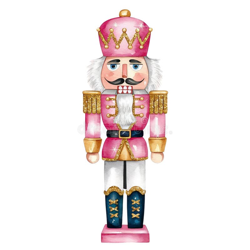 Glitter Pink Nutcracker Sublimation Stock Illustration - Illustration ...