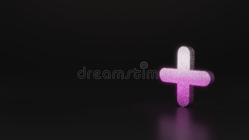 Science Glitter Plus Symbol Icon 3D Rendering Stock Illustration ...