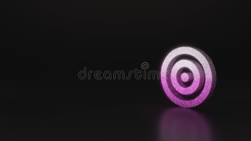 Science Glitter Symbol of Target Icon 3D Rendering Stock Illustration ...