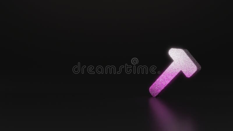 Science Glitter Symbol of Hammer Icon 3D Rendering Stock Illustration ...