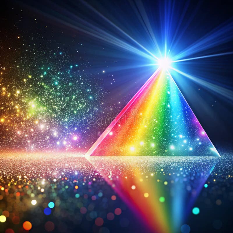 Glitter Prism Light Background with Left-Side Light Source Stock ...