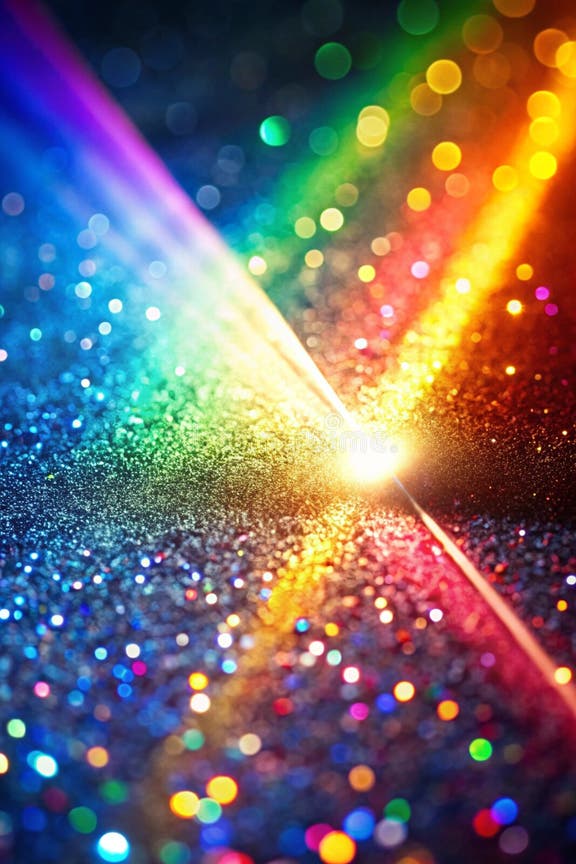 Glitter Prism Light Background with Left-Side Light Source Stock ...